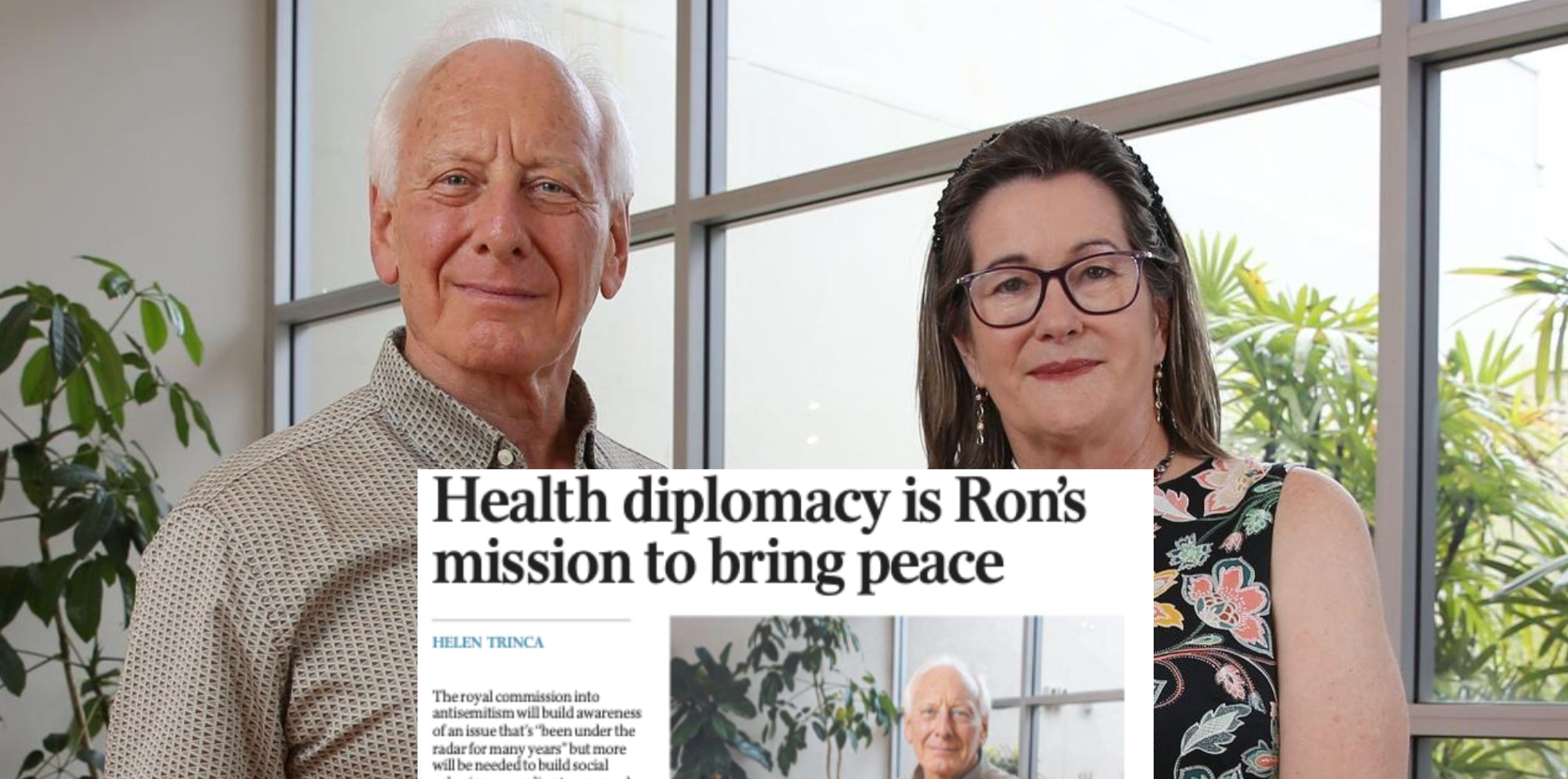 Health diplomacy is Ron Finkel’s mission to bring peace - Rozana ...